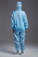 China ESD Antistatic Cleanroom Jacket with Hood Class 100 Reusable Polyester Workwear for sale