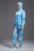 China ESD Antistatic Cleanroom Jacket with Hood Class 100 Reusable Polyester Workwear for sale