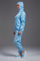 China ESD Antistatic Cleanroom Jacket with Hood Class 100 Reusable Polyester Workwear for sale