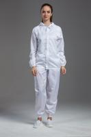 China Anti Static ESD White Autoclavable Jacket Workwear with Hood Class 100 Cleanroom 108gsm for sale
