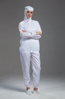China Anti-Static ESD Blue Hooded Jacket for Class 100 Cleanroom - 0.36kg Set Weight, 108g/m² Fabric GSM for sale