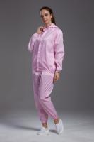 China ESD Anti Static Class 1000 Cleanroom Jacket Workwear Autoclaved Sterilization Pink Conductive Fiber for sale