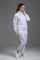 China Cleanroom ESD Antistatic Autoclaved Sterilized Jacket and Pants White for Class 1000 for sale