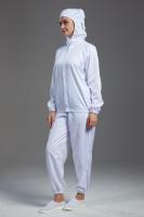 China CE Approved ESD Clean Room Outfit Hooded Jacket and Pants 108gsm Polyester for sale