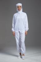 China CE Approved ESD Clean Room Outfit Hooded Jacket and Pants 108gsm Polyester for sale
