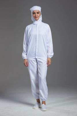 China CE Approved ESD Clean Room Outfit Hooded Jacket and Pants 108gsm Polyester for sale