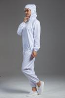 China CE Approved ESD Clean Room Outfit Hooded Jacket and Pants 108gsm Polyester for sale