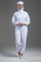 China CE Approved ESD Clean Room Outfit Hooded Jacket and Pants 108gsm Polyester for sale