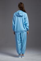 China Blue Washable Clean Room Garments 108 GSM Anti Static ESD Gown for SMT Workshop for sale