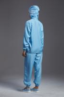 China Hooded Clean Room Garments Two Pieces 108 GSM Low Dust Penetration Rate Anti Static ESD for sale