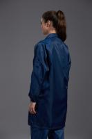 China Dark Blue Clean Room Smock - ESD Antistatic Uniform with 0.36kg Weight & 10E6-10E9 Surface Resistance for sale