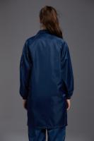 China Dark Blue Clean Room Smock - ESD Antistatic Uniform with 0.36kg Weight & 10E6-10E9 Surface Resistance for sale