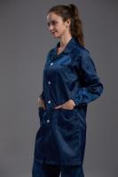 China Industrial Clean Room Uniforms Dust Proof Suit ESD Garment 98% Polyester 2% Conductive Fiber for sale