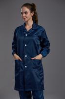 China Industrial Clean Room Uniforms Dust Proof Suit ESD Garment 98% Polyester 2% Conductive Fiber for sale