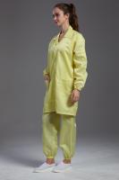 China Class 100 Clean Room Lapel Gown Anti Static ESD Reusable 108 GSM for sale
