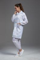 China Autoclave Two Pieces Clean Room Cloth Anti Static Smock 108gsm Customized Color for sale