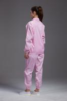 China Reusable Pink Clean Room Garments Anti Static For Optical Production Workshop for sale