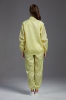 China Unisex Clean Room Anti Static Gown Straight Open Buttons 108 GSM ESD Garment for sale