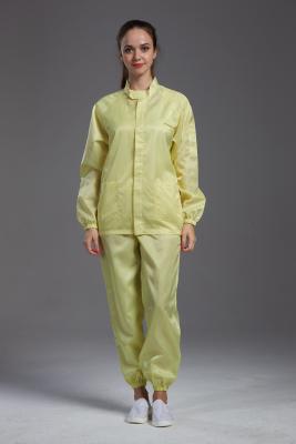 China Unisex Clean Room Anti Static Gown Straight Open Buttons 108 GSM ESD Garment for sale