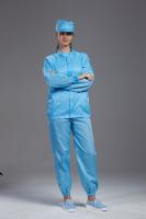 China Anti-Static ESD Cleanroom Garment Set 0.36kg with 92-95% Particle Barrier for Pharmaceutical Workshops for sale