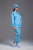 China Anti-Static ESD Cleanroom Garment Set 0.36kg with 92-95% Particle Barrier for Pharmaceutical Workshops for sale