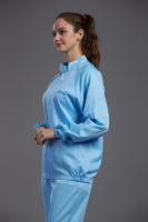 China Reusable Clean Room Garments 98% Polyester 2% Conductive Fiber ESD Gown SMT Workshop for sale