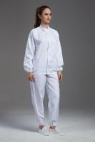 China White Clean Room Garments Wear Resistant 108 GSM with Left Arm Pen Pocket for sale