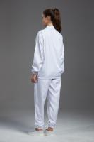 China White Clean Room Garments Wear Resistant 108 GSM with Left Arm Pen Pocket for sale