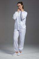 China White Clean Room Garments Wear Resistant 108 GSM with Left Arm Pen Pocket for sale