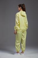 China Hooded Clean Room Outfit Anti Static ESD Gown 108gsm 100 Times Washable for sale