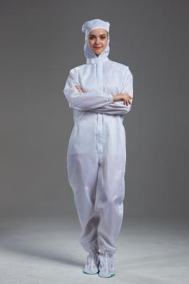 China Reusable Hooded Coverall with Socks Dark Blue 108gsm ESD Food Processing Garment for sale