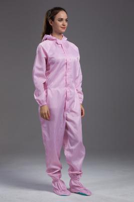 China Anti Static ESD Cleanroom Gown 108gsm Polyester No Fiber Food Industry Low Dust Penetration for sale