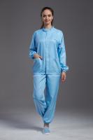 China Anti Static ESD Cleanroom Gown S-5XL 98% Polyester 2% Conductive Fiber Reusable Safety Garment for sale
