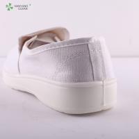 China ESD Cleanroom Antistatic PU Shoes White Canvas Upper Anti Slip Size 35-46 for Electronics for sale