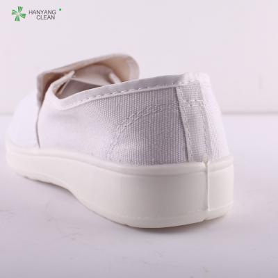 China ESD Cleanroom Antistatic PU Shoes White Canvas Upper Anti Slip Size 35-46 for Electronics for sale