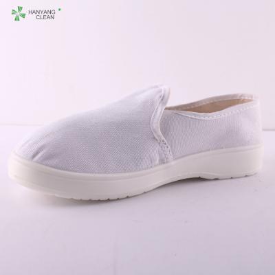 China ESD Anti Static PU Cleanroom Shoes Canvas Upper White Blue for Electronics Industry Size 35-50 for sale