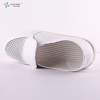 China ESD PU Sole White Leather Antistatic Cleanroom Mesh Shoes Size 35-46 for sale