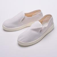 China Antistatic ESD Cleanroom PVC Dustproof Shoes 35-46 Size White Blue Stripe for sale