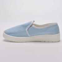 China Antistatic ESD Cleanroom PVC Dustproof Shoes 35-46 Size White Blue Stripe for sale