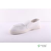 China White PVC Leather ESD Safety Shoes H-3505 with 10^6-10^7 Ohm Resistance for Cleanroom Protection for sale