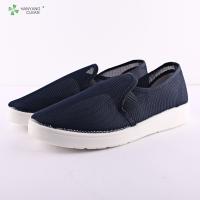 China Breathable PU Sole Cleanroom Antistatic ESD Safety Work Shoes Size 35-46 Navy Blue for sale