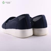 China Breathable PU Sole Cleanroom Antistatic ESD Safety Work Shoes Size 35-46 Navy Blue for sale