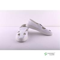 China Breathable PVC Sole 4 Holes White Cleanroom Antistatic ESD Shoes Size 35-46 for sale
