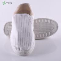 China White PVC Sole Antistatic Cleanroom ESD Safety Shoes Unisex Canvas Size 35-46 for sale