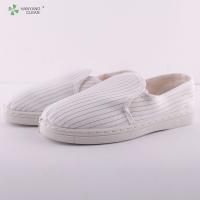 China White PVC Sole Antistatic Cleanroom ESD Safety Shoes Unisex Canvas Size 35-46 for sale