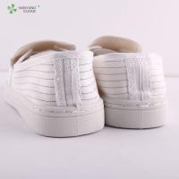 China White PVC Sole Antistatic Cleanroom ESD Safety Shoes Unisex Canvas Size 35-46 for sale