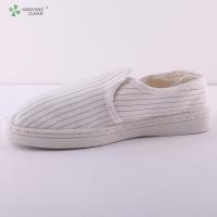 China White PVC Sole Antistatic Cleanroom ESD Safety Shoes Unisex Canvas Size 35-46 for sale