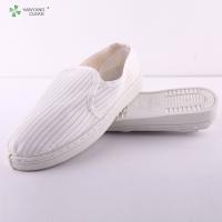 China White PVC Sole Antistatic Cleanroom ESD Safety Shoes Unisex Canvas Size 35-46 for sale
