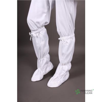 China Cleanroom Antistatic ESD Knee Sock Boots White Stripe Soft Sole Size 35-50 for sale