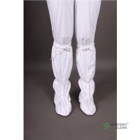 China Cleanroom Antistatic ESD Knee Sock Boots White Stripe Soft Sole Size 35-50 for sale